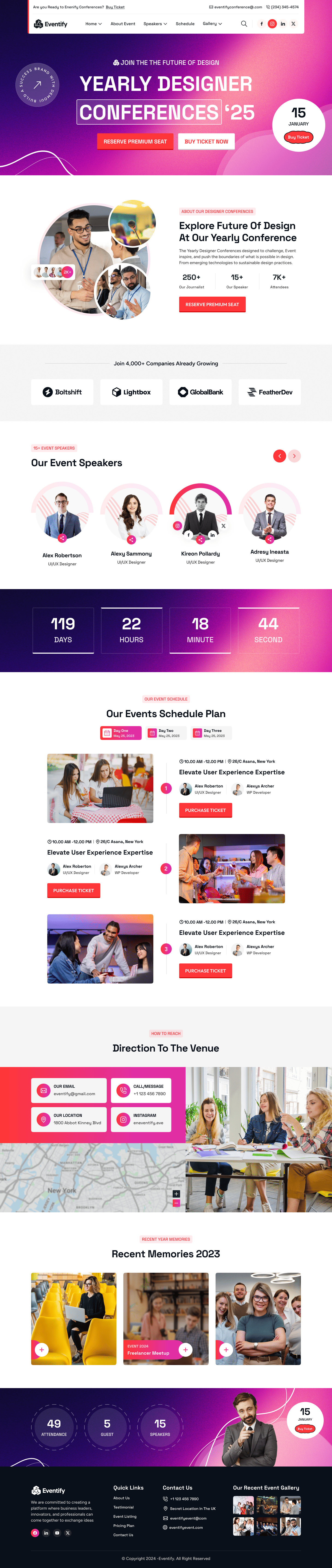 Eventify - Multi-purpose Events & Conference Figma Template by alithemes